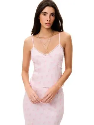 LoveShackFancy Brett Silk-blend Floral Cami Top - Coastal Petal