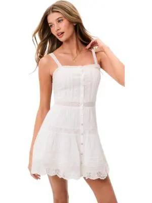 LoveShackFancy Charlize Cotton Mini Dress - Optic White
