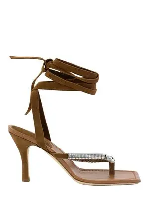 Christopher Esber Frida Flip Flop Pierced Heel Sandals - Brown