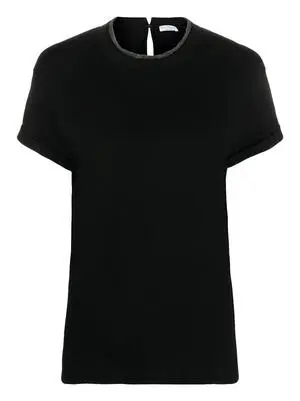 Brunello Cucinelli Embellished Crewneck T-shirt - Black