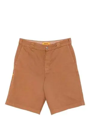 REPLAY Logo Patch Cotton Shorts - Brown
