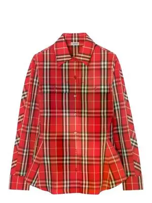 Burberry Slim Check Shirt - Red