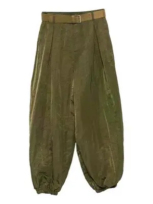 Imperial Belted Pleated Trousers - Green