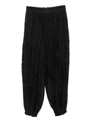 Imperial Lace Overlay Trousers - Black