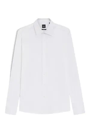 BOSS Slim-fit Shirt In Piqué Jersey - White