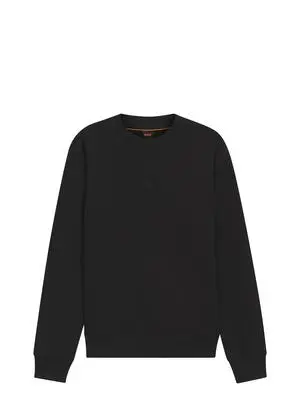 BOSS Relaxed-fit Cotton Terry Sweatshirt With Embroidered Logo - Black