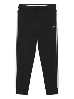 BOSS Triangle-jacquard Track Pants With Rubberized Logo - Black