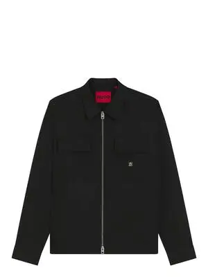 Hugo Oversized-fit Shirt With Zipper Closure - Black