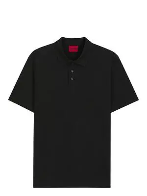 Hugo Slim-fit Polo In Mercerized Cotton - Black