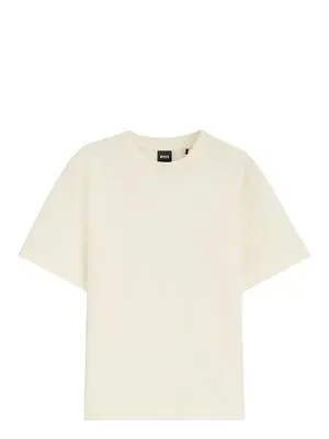 BOSS Relaxed-fit T-shirt In Mercerized Cotton - Light Beige
