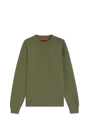 Hugo Relaxed-fit Cotton Sweatshirt With Logo Detail - Light Green