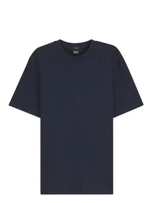 BOSS Regular-fit T-shirt In Striped Cotton - Dark Blue