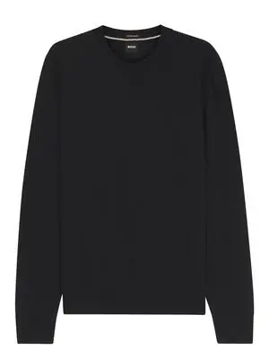 BOSS Merino Wool Crew Neck Sweater - Black