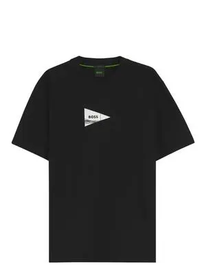 BOSS Regular-fit Photoprint T-shirt In Stretch Cotton - Black
