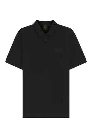 BOSS Paddy Polo Shirt With Structured Logo Patch - Black