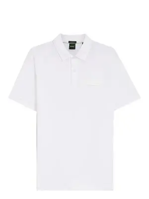 BOSS Paddy Polo Shirt With Structured Logo Patch White