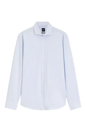 BOSS Regular-fit Shirt In Structured Cotton - Light Blue