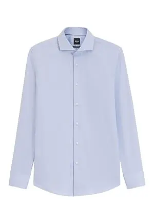 BOSS One Slim-fit Shirt In Wrinkle-resistant Oxford Cotton - Light Blue
