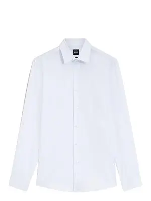 BOSS Slim-fit Shirt In Refined Italian Cotton Light Blue