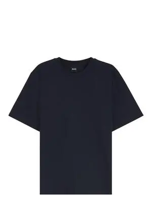 BOSS Relaxed-fit T-shirt In Mercerized Cotton - Dark Blue