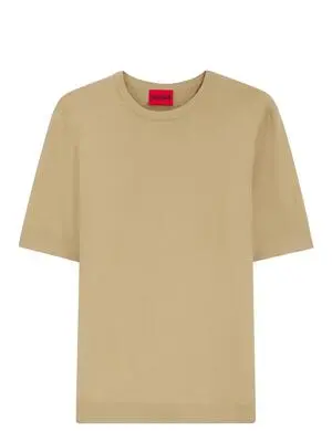 Hugo Knitted Sweater With Embroidered Logo - Beige