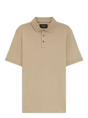 BOSS Regular-fit Polo Shirt In Mercerized Italian Cotton - Light Beige