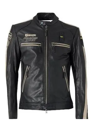 BLAUER. Garner Leather Jacket - Black