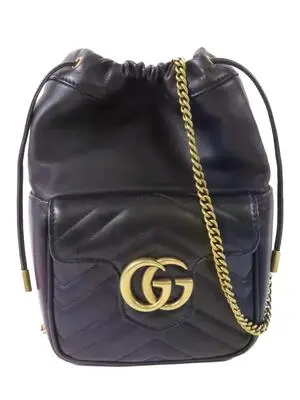 Gucci Gg Marmont Matelassé Bucket Bag - Black