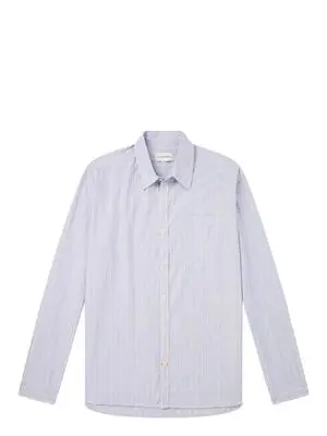 Oliver Peoples New York Special Striped Cotton-poplin Shirt - Blue