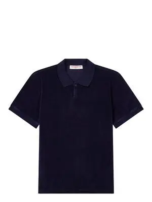 Orlebar Brown Bruno Cotton-terry Polo Shirt - Blue