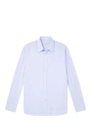 Oliver Peoples Conduit Classic Cotton-poplin Shirt - Blue