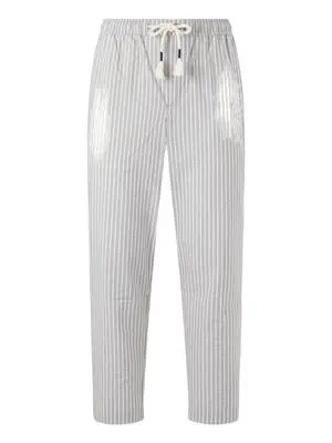 Orlebar Brown Sonoran Straight-leg Striped Cotton-blend Seersucker Trousers - Gray