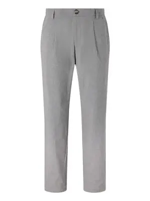 Oliver Peoples Morton Straight-leg Pleated Checked Cotton-blend Suit Trousers - Gray