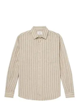 Nn07 Deon 5728 Striped Linen Shirt - Neutrals