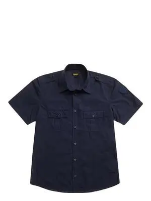 BLAUER. Militarystyle Short Sleeve Shirt - Blue