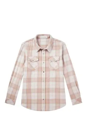 GOD'S TRUE CASHMERE Checked Cashmere Shirt Beige