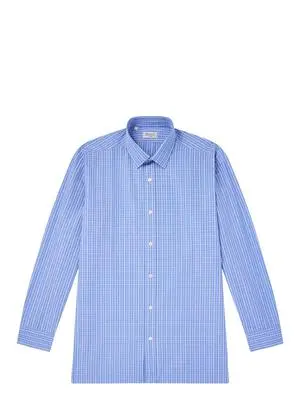 Charvet Checked Cotton-poplin Shirt - Blue