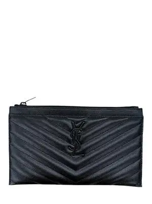 Saint Laurent Cassandre Matelasse Pouch - Black