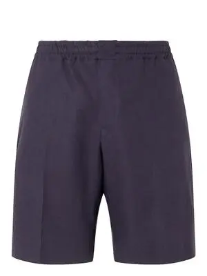 Zegna Oasi Straight-leg Linen Shorts - Blue
