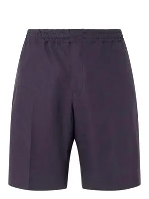 Zegna Zegna Oasi Straight-Leg Linen Shorts Navy
