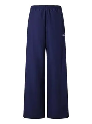 Balenciaga Wide-leg Logo-print Cotton-blend Sweatpants - Blue