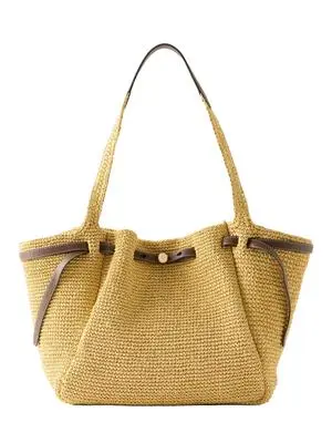 Tory Burch Tory Burch Romy Straw Tote Bag Cream