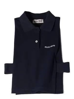 Miu Miu Piqué Polo Vest - Navy