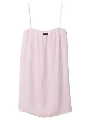 Miu Miu Chiffon Dress With Logo - Wisteria
