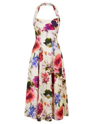 NICHOLAS Elisabeth Floral-Print Halterneck Dress