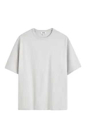 Cos Relaxed Garment-washed Cotton T-shirt - Light Blue