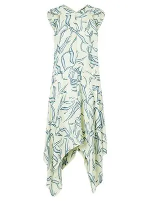 Proenza Schouler Proenza Schouler Sybella Floral Print Linen And Silk-Blend Maxi Dress Yellow