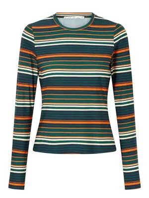Proenza Schouler White Label Mae" Striped Long Sleeve T-shirt - Green