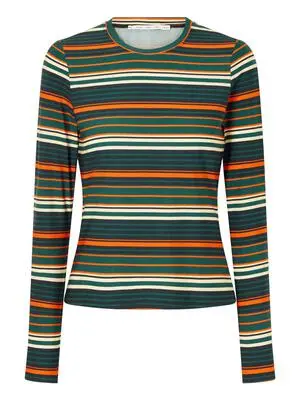 Proenza Schouler White Label Mae" Striped Long Sleeve T-shirt - Green