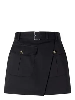 Proenza Schouler Bruni Belted Cotton-drill Shorts - Black
